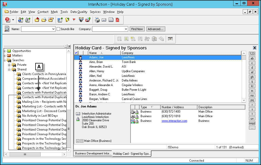 Searches – InterAction® Web Client Answer Center