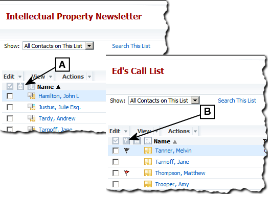 Using Lists – InterAction Web Client