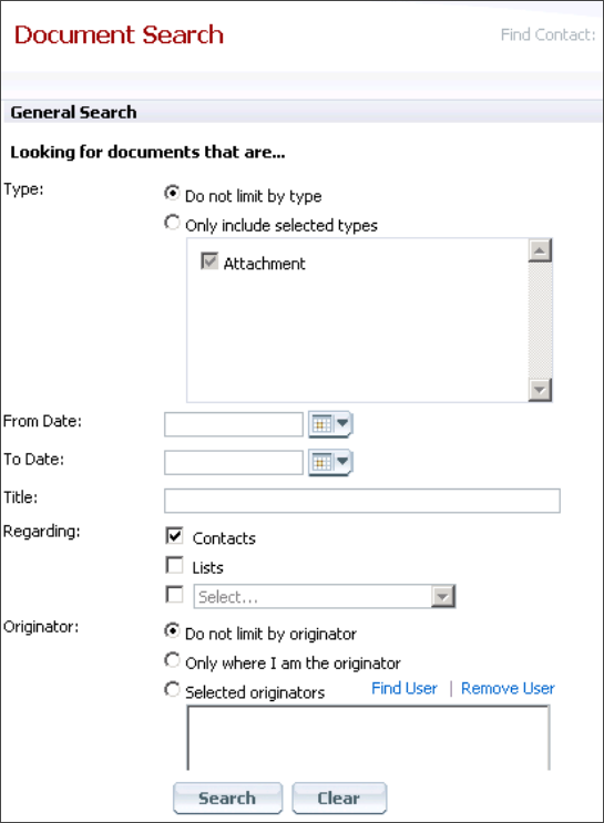 Finding Documents – InterAction® Web Client Answer Center