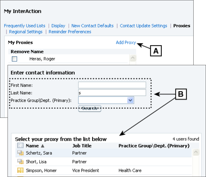 Managing Your Proxies – InterAction Web Client