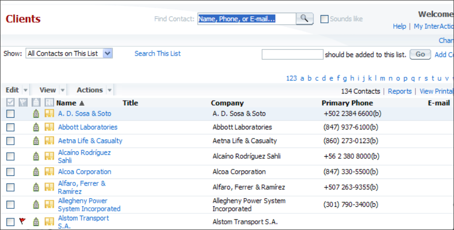 Contact Type Lists – InterAction® Web Client Answer Center