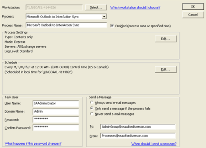 Planen der Synchronisierung von Microsoft Outlook mit InterAction ...